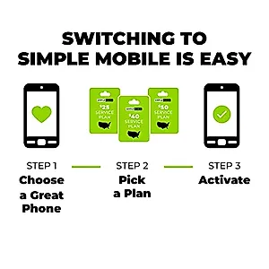 Simple Mobile BLU View 3, 32GB, Blue - Prepaid Smartphone (Locked)