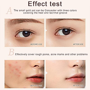 Tri-Color Concealer Make Up Concealer Foundation for Dark Skin Cover Spots Acne Marks Full Coverage Concealer Highlight Contours Waterproof Long Lasting Concealer Palette