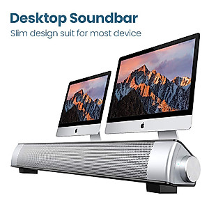 VersionTECH. PC Soundbar,Wired & Wireless Bluetooth BT Computer Speakers with Remote Control,Portable USB Home Theater Stereo Sound Bar for Desktop Laptop TV Cellphone MP4 [RCA, AUX]