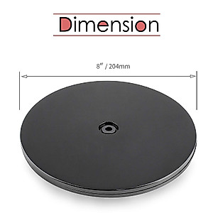 Kyuionty Black Turntable Organizer 8 Inch, Acrylic Rotating Swivel Steel Ball Bearings Stand for Pantry Cabinet Spice Rack Cake Table Makeup