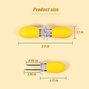 Corn Cob Holders Set, Stainless Steel Corn Skewers for Corn On The Cob Stainless Steel BBQ Tools 10 Pcs By Lechay