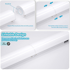 ANTLUX 8FT LED Shop Lights 110W [6-lamp T8 Fluorescent Equiv.], 12000LM, 6000K, Compact Commercial Grade 8 Foot LED Strip Lights for Warehouse Garage, Suspended and Flush Mount Ceiling Light, 8 Pack