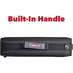 Case-It The Classic Zipper Binder - 2 Inch O-Rings - Multiple Pockets - 350 Sheet Capacity - Comes with Shoulder Strap - Midnight Blue D-251