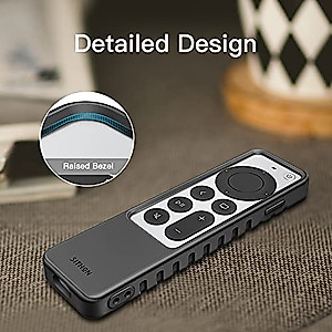 SITHON Silicone Case for Apple TV 4K 2022 2021 Remote, Lightweight Shockproof Anti Slip Protective Cover with Lanyard Strap for Apple TV 4K / HD Siri Remote (3rd Gen / 2nd Gen), Black