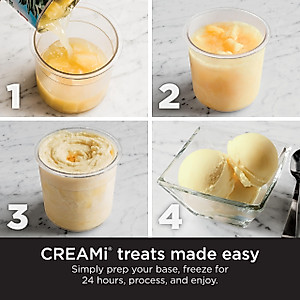 Ninja NC301 CREAMi Ice Cream Maker, for Gelato, Mix-ins, Milkshakes, Sorbet, Smoothie Bowls & More, 7 One-Touch Programs, with (2) Pint Containers & Lids, Compact Size, Perfect for Kids, Silver