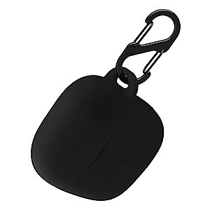 Geiomoo Silicone Carrying Case Compatible with SoundPEATS Air3, Portable Scratch Shock Resistant Cover with Carabiner (Black)