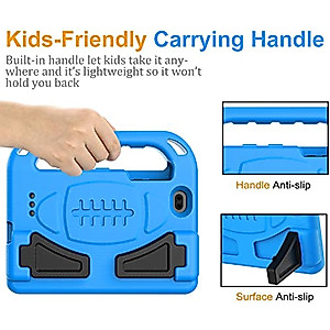BMOUO Kids Case for Onn 7 inch Tablet 2020/2019 (Model: 100005206/100015685), with Built-in Screen Protector, Shockproof Light Weight Handle Stand Case for Surf Onn 7" Android Tablet, Blue