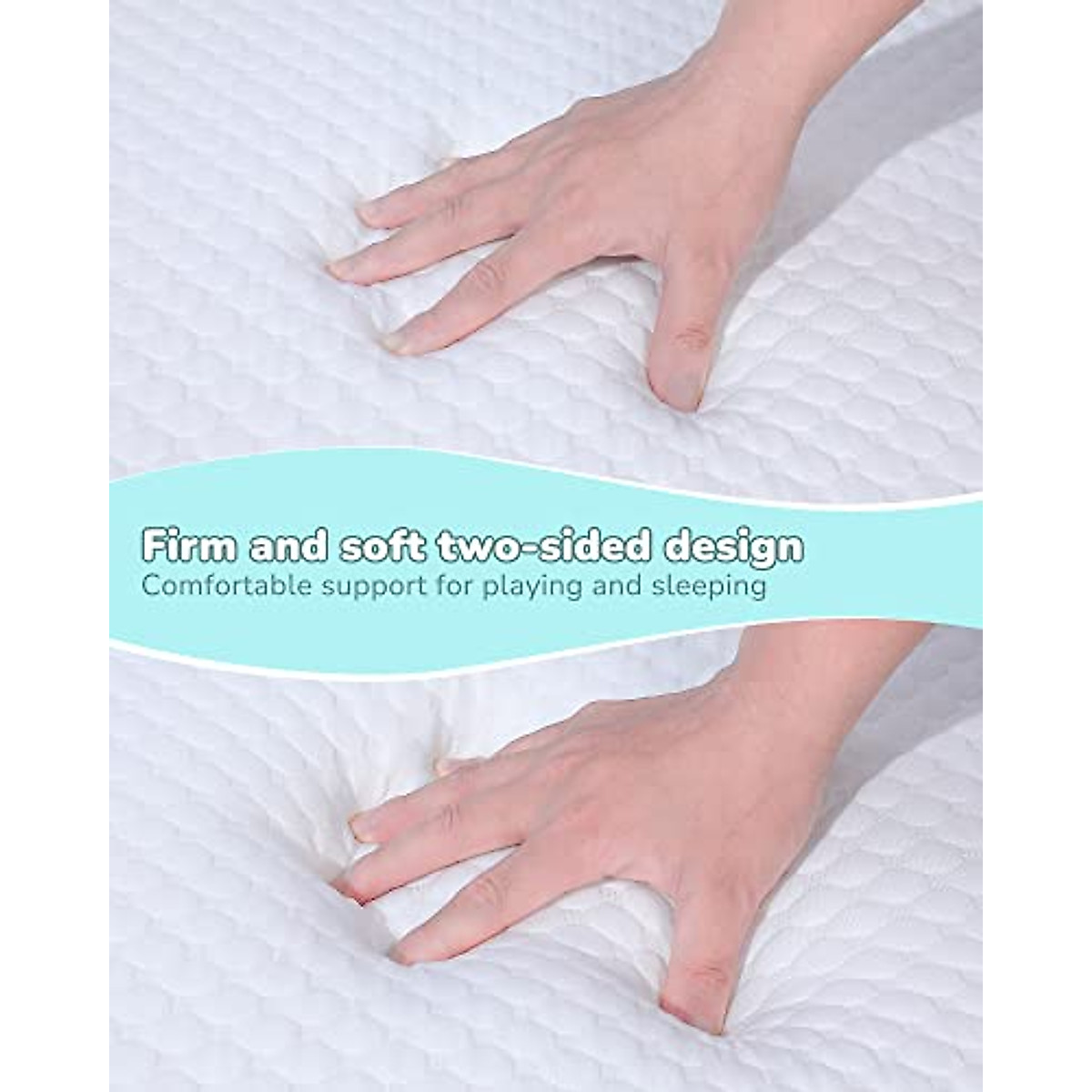 Forias Pack and Play Mattress, Portable Pack n Play Mattress, Memory Foam Playard Mattress Pad for Graco Pack n Play with Waterproof Washable Cover 38X26X3