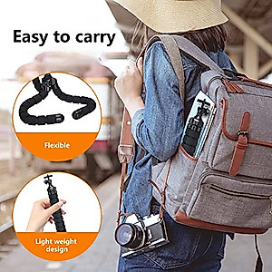 Xabupar Phone Tripod, Flexible Cell Phone Tripod Stand with Wireless Remote, Portable Mini Travel Tripod Stand, Compatible with iPhone, Android, GoPro (Black)