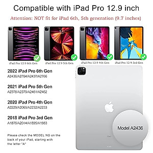 SENGBIRCH Keyboard Case for iPad Air 13 inch (M2) 2024, iPad Pro 12.9 inch 6th, 5th, 4th, 3rd Generation(2022~2018), 7 Colors Backlit (Light Pink)