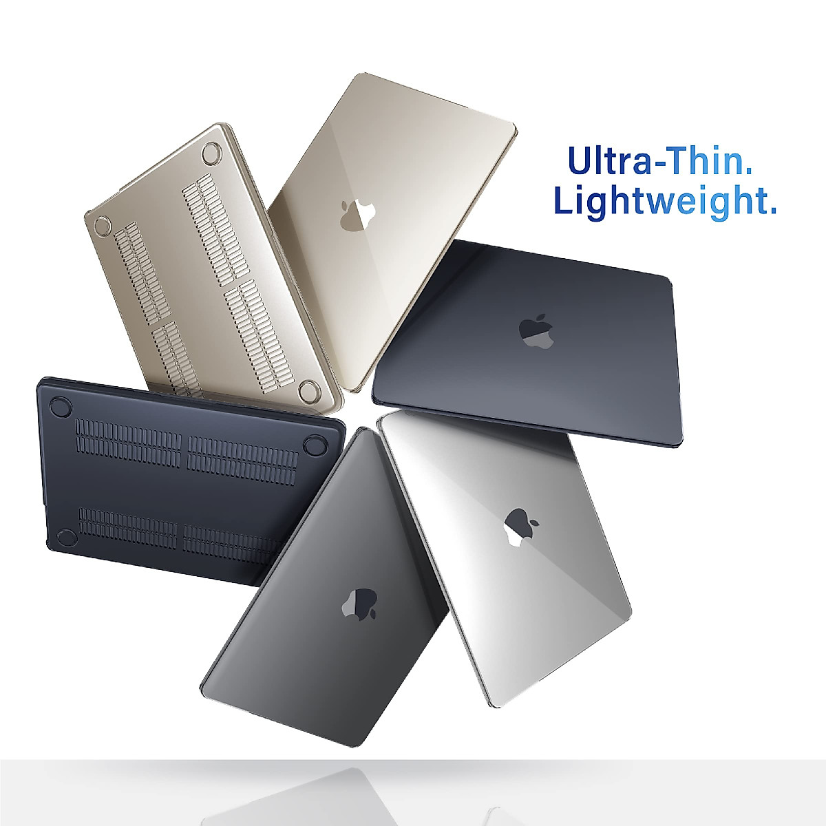 IBENZER Compatible with M2 2023 2022 MacBook Air 13 inch case, Model A2681, Hard Shell Case & Keyboard Cover & Screen Film& Type-C Adapter for New M2 Mac Air 13.6 in, Crystal Clear, AT13-KK-CYCL+2TC