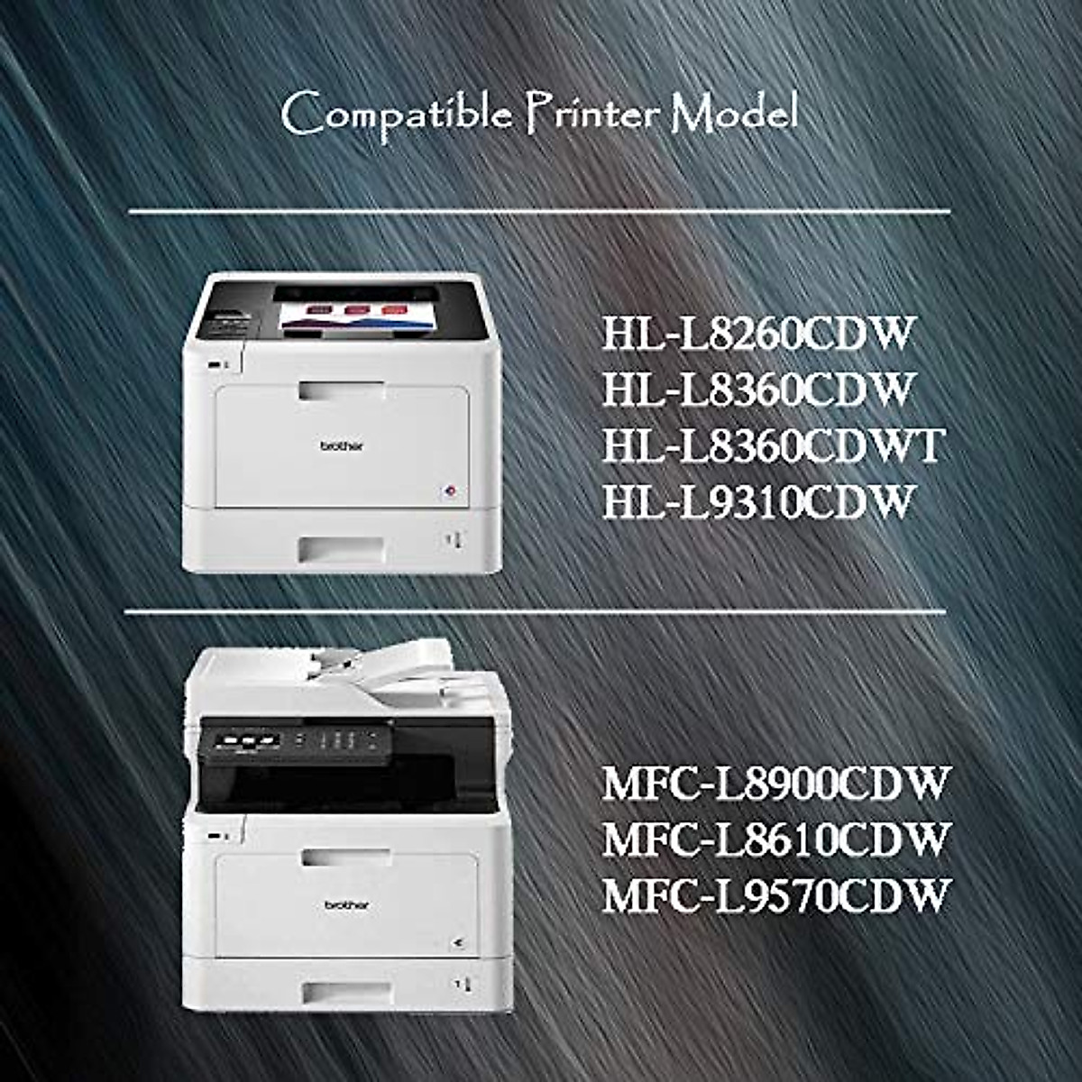 (4 Pack) TG Imaging Compatible TN433 Toner Cartridge Replacement for Brother TN-433 Color Set (B+CYM) Work in HL L8260CDW HL L8360CDW HL L9310CDW MFC L8610CDW Toner Printer