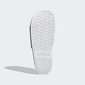 adidas Women's Adilette Comfort Slides Sandal, White/Ray Red/Core Black, 5