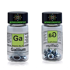 Gallium Metal Element 31 Sample 99.995% Pure 5 Grams Shiny pellets in Labeled Glass Vial