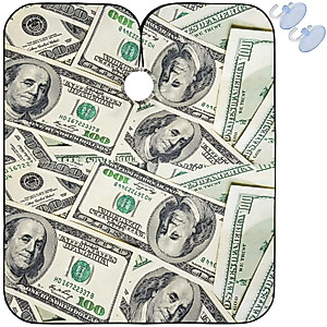 visesunny Professional Barber Cape Dollar All Print Polyester Hair Cutting Salon Cape Apron Water and Stain Resistant Shaving Cloth Beard Shaving Bib Hairdressing Cape Anti-Static Haircut