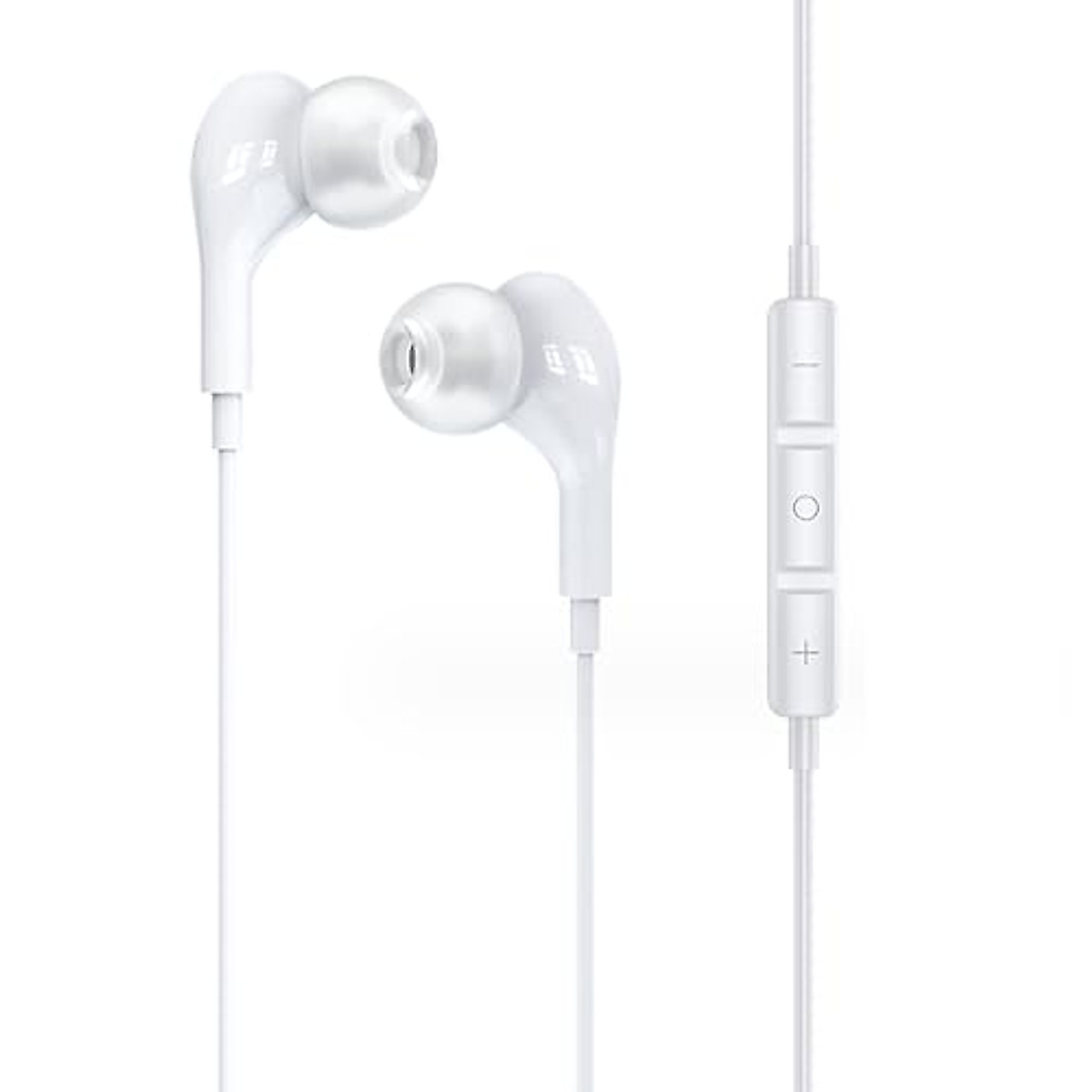 XNMOA Wired Headphones for iPhone 14 13/12/11/Se/X/Xr/Xs/8/7, Wired Earbuds Noise Canceling in-Ear Headset with Microphone,Comfortable Wired Earphones with Volume Control,White