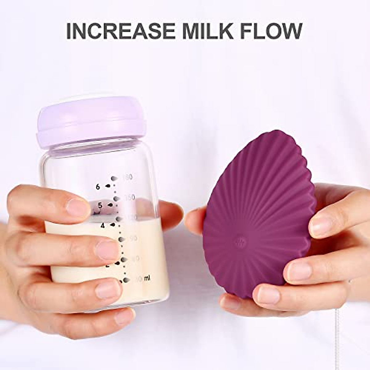 Lactation Massager for Breastfeeding, Pumping, 10 Vibration Modes for Improve Milk Flow, Breastfeeding Experience(Purple)