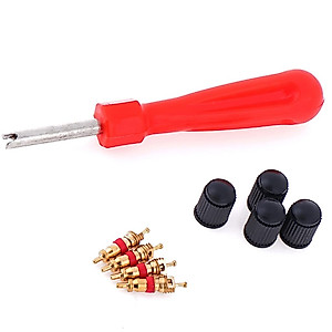 YÁSEZ Tire Valve Service Kit 4 Cores Caps Stem Repair Tool for Car Motorcycle Bus Truck
