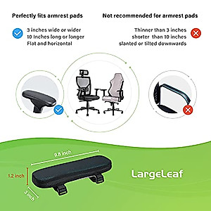 LargeLeaf Chair Armrest Cooling Gel Cushions Elbow Pillow Pressure Relief Office Chair Gaming Chair armrest with Memory Foam armrest Pads 2-Piece Set of Chair