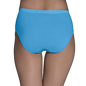 Fruit of the Loom Women's Eversoft Brief Underwear, Tag Free & Breathable, Available in Plus Size, Low Rise-Cotton Blend-6 Pack-Colors May Vary, 7
