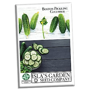 Boston Pickling Cucumber Seeds for Planting - 100+ Heirloom Seeds Per Packet, (Isla's Garden Seeds), Non-GMO Seeds, Botanical Name; Cucumis Sativus, Boston Seeds Great Home Garden Gift