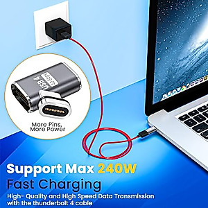 Cellularize Right Angle USB C Adapter (2 Pack 1+1) USB C 90 Degree Adapter Up Down 40Gbps PD 240W Low Profile Type-C Male to Female Thunderbolt QC & Data Transfer for USB-C Devices