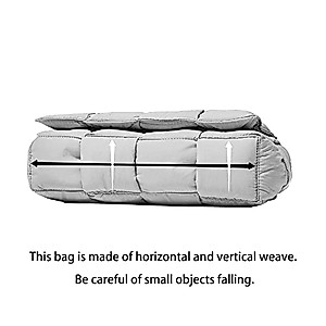 Weayouth Cotton Padded Cassette Tote Bag Puffer Crossbody Shoulder Woven Designer Purses Puffy Down Handbag For Women 2022 (Grey)