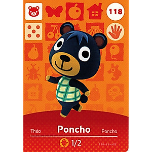 Nintendo Animal Crossing Happy Home Designer Amiibo Card Poncho 118/200 USA Version
