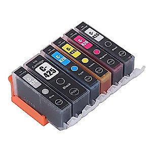 Fafeicy Inkjet Cartridge Replacement ABS Housing Ink Cartridge Accessories Multi Colors for PIXMA Hospital School Government (BK BK C M Y GY 6 Colors)