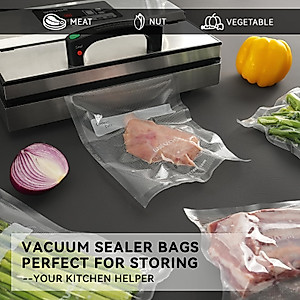 8" x 12" Precut Vacuum Sealer Bags, 200 Count, Includes 5 Liquid Block Bags & 5 Bone Guard Pieces, Heavy Duty for Food Storage, Sous Vide & Meal Prep, Wevac