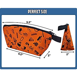 ORBIT-MAX Multipurpose Pouch 6 Pcs Value Pack School Zipper Pouch Polycotton Pen Pencil Bag Washable Purse with Handle Office Storage Small Case Cosmetic Purse Travel Organizer Toy bag Toiletry pouch