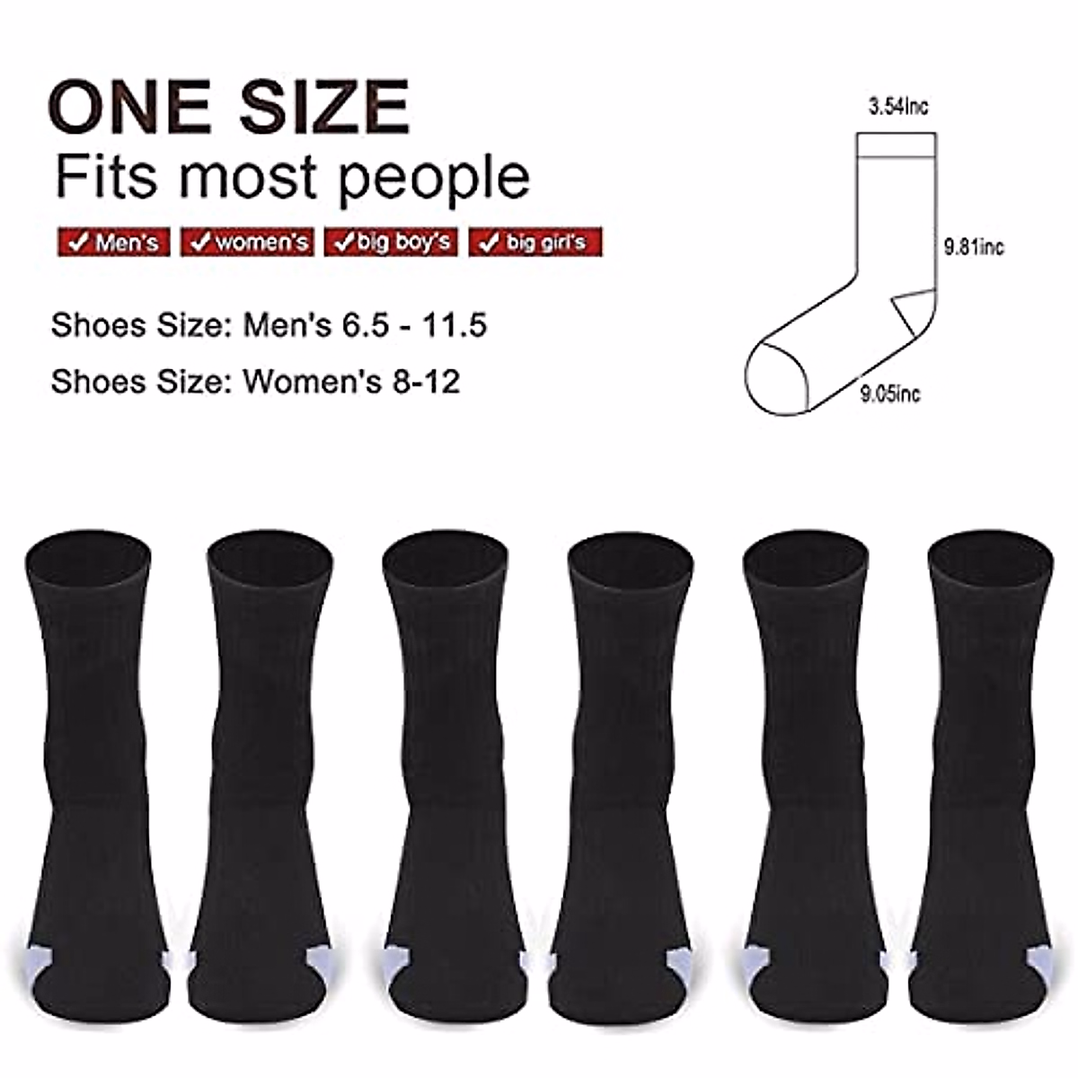 Qiangyun Men 's Athletic Basketball Crew Socks, White Elite Cushioned Mid-Calf Sports Running Compression Socks for Men Women Boys Big girl, Sport Socks A-04,9-12