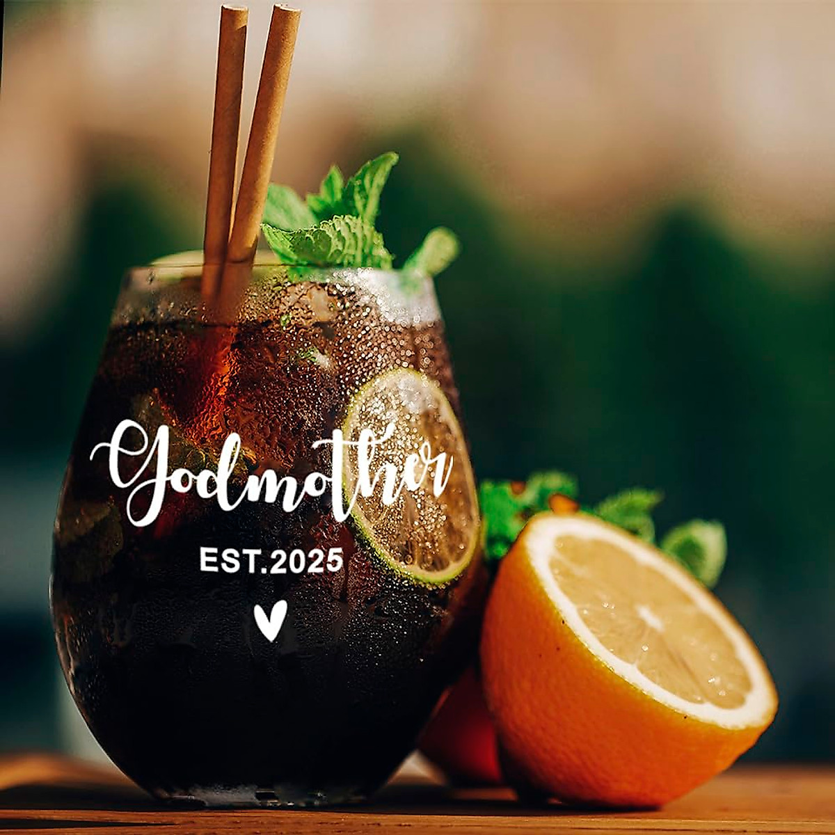 Pokolllee EST 2025 Godmother Proposal Gift for First Time Godmother, New Godmother EST 2025 Wine Glass Gift, New Godmother Pregnancy Announcement Wine Bag, Novelty Baptism Gifts for Godmother