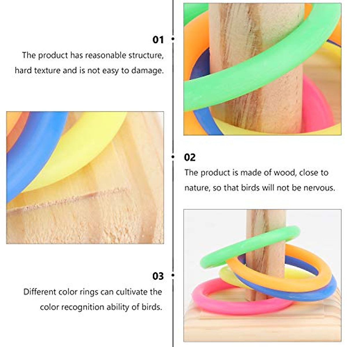 POPETPOP Bird Parrot Toy Bird Ring Toss Game Parrot Training Toys Bird Beak Trim Toys Bird Chewing Toys for Macaws African Grey Cockatoos