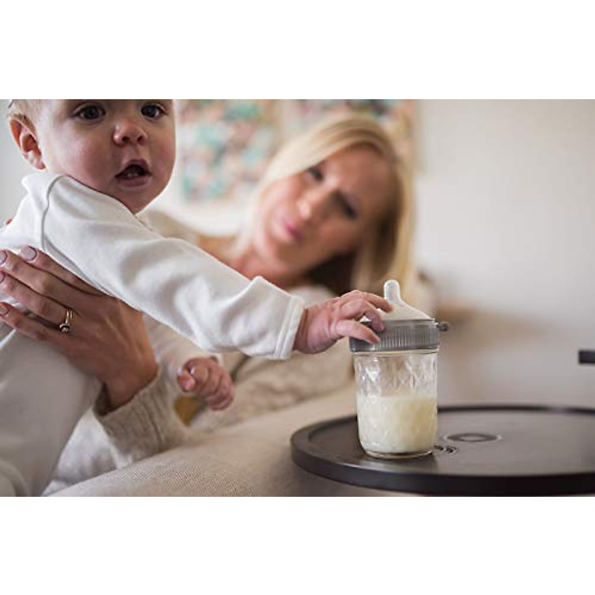 Mason Bottle Silicone Nipples: Slow Flow for 0-3 Months: Make a BPA Free Glass Baby Bottle Using Any Regular-Mouth Mason Jar, Non-Toxic, 100% Made in The USA (2 Pack)