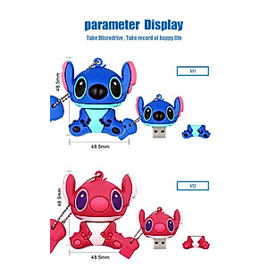 USB Flash Drive. 16GB, 32GB, 64GB Cartoon Stitch USB Flash Drive Pen Drive Memory Stick U Disk. (64GB, Pink)