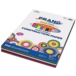 Prang (Formerly SunWorks) Smart-Stack Construction Paper, 11 Assorted Colors, 12" x 18", 150 Sheets