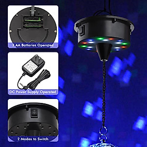 Yescom 6 RPM Rotating Motor w/ 18 RGBW LED Light for 6 8 12" Mirror Disco Ball Kit DJ Party Decorate
