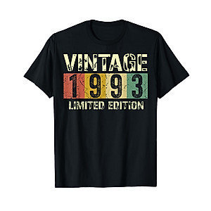 30 Birthday Decorations Men 30th BDay Vintage 1993 Birthday T-Shirt