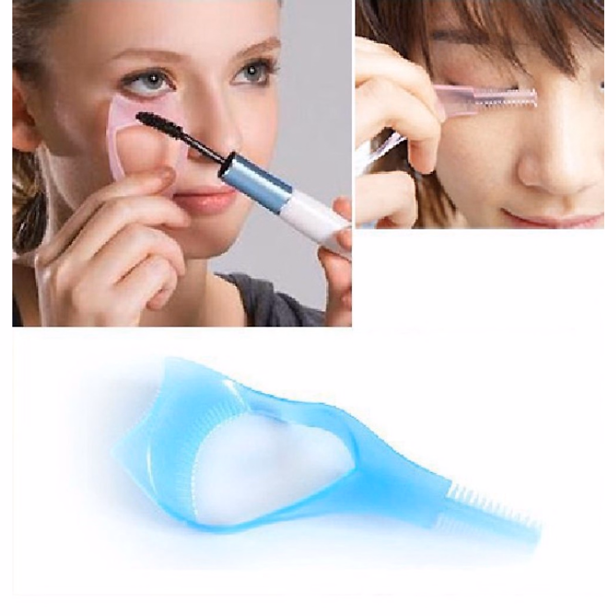 yueton 2pcs 3 in 1 Makeup Eyelash Tool Upper Lower Lash Mascara Applicator Guide Eyelash Comb Cosmetic Tool