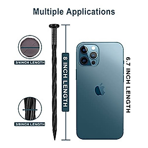 Meboyz 50 Pack of 8-inch Plastic Landscape Edging Spikes are Perfect for anchoring Weed barriers, Paver Edging, Artificial Turf, Grass Pathways, and More.