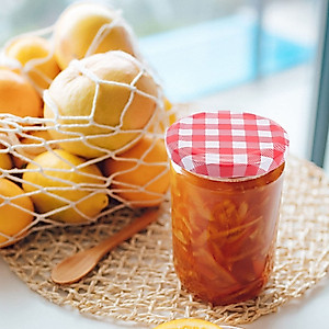 Lurrose 40pcs Mason Jar Lid Checkered Canning Lids for Wide Mouth Jars Regular Canning Lids Four Wide Mouth Food Jar Canning Lids Regular Honey Container Lid Jam Automatic Iron Sealing Cap