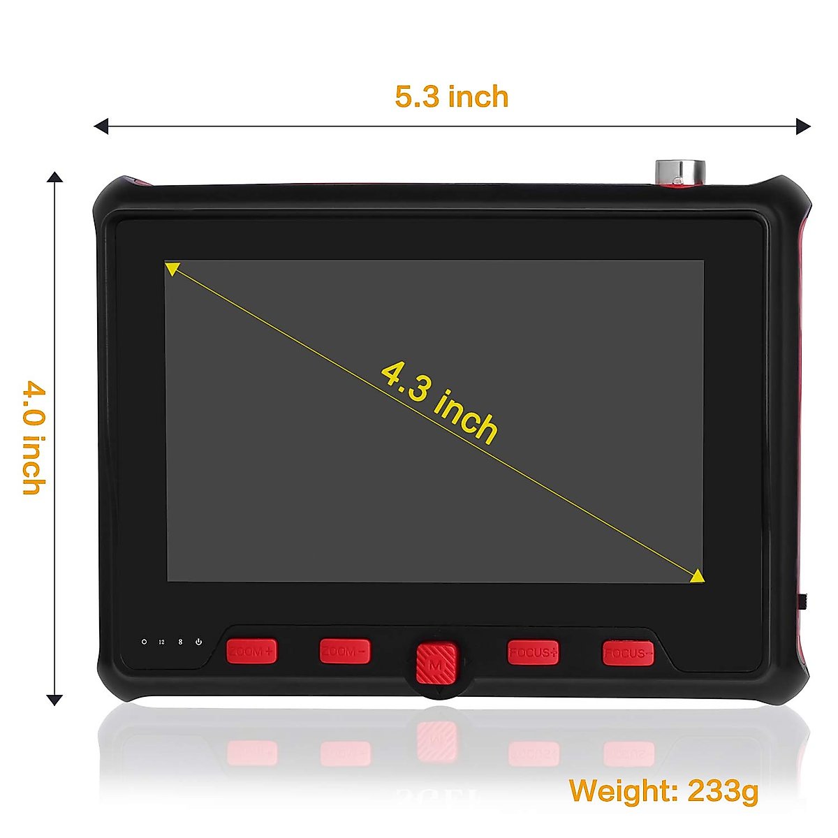 SGEF CCTV Tester 4-in-1 Portable Camera Tester HD 8MP AHD/TVI/CVI/CVBS Analog Tester 4.3-inch LCD Moniter Analog Video Test Cable Test PTZ Control 12V Power Output UTC OSD Control (6300W)
