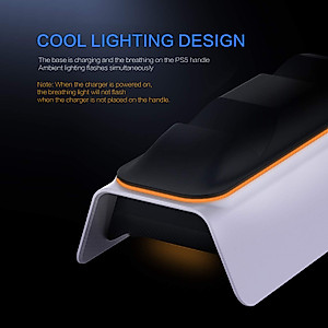 PS5 Controller Accessories, Fast Charging PlayStation 5 Controller Charger Built-in LED Light, PS5 Controller Charger Station with 5V 3A Power Adapter