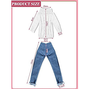 Bencailor 8 Pieces Doll Clothes 11.5 Inch Girl Doll Accessories Cotton Denim Pant Regular Outfit Energetic Doll Clothing Set (Stylish Style)