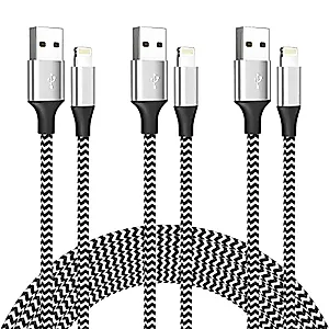 iPhone Charger [Apple MFi Certified] 3Pack 6FT,Lightning Cable Nylon Braided USB Charging Cable High Speed Transfer Cord Compatible with iPhone 14 13 12 11 Pro Max XR XS X 8 7 6 Plus SE/iPad/iPod