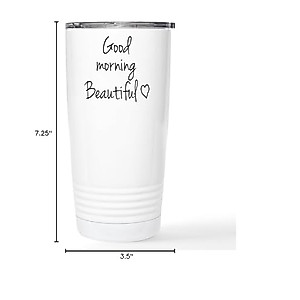 CafePress Good Morning Beautiful Travel Mug 20 oz. Insulated Stainless Steel Coffee Tumbler