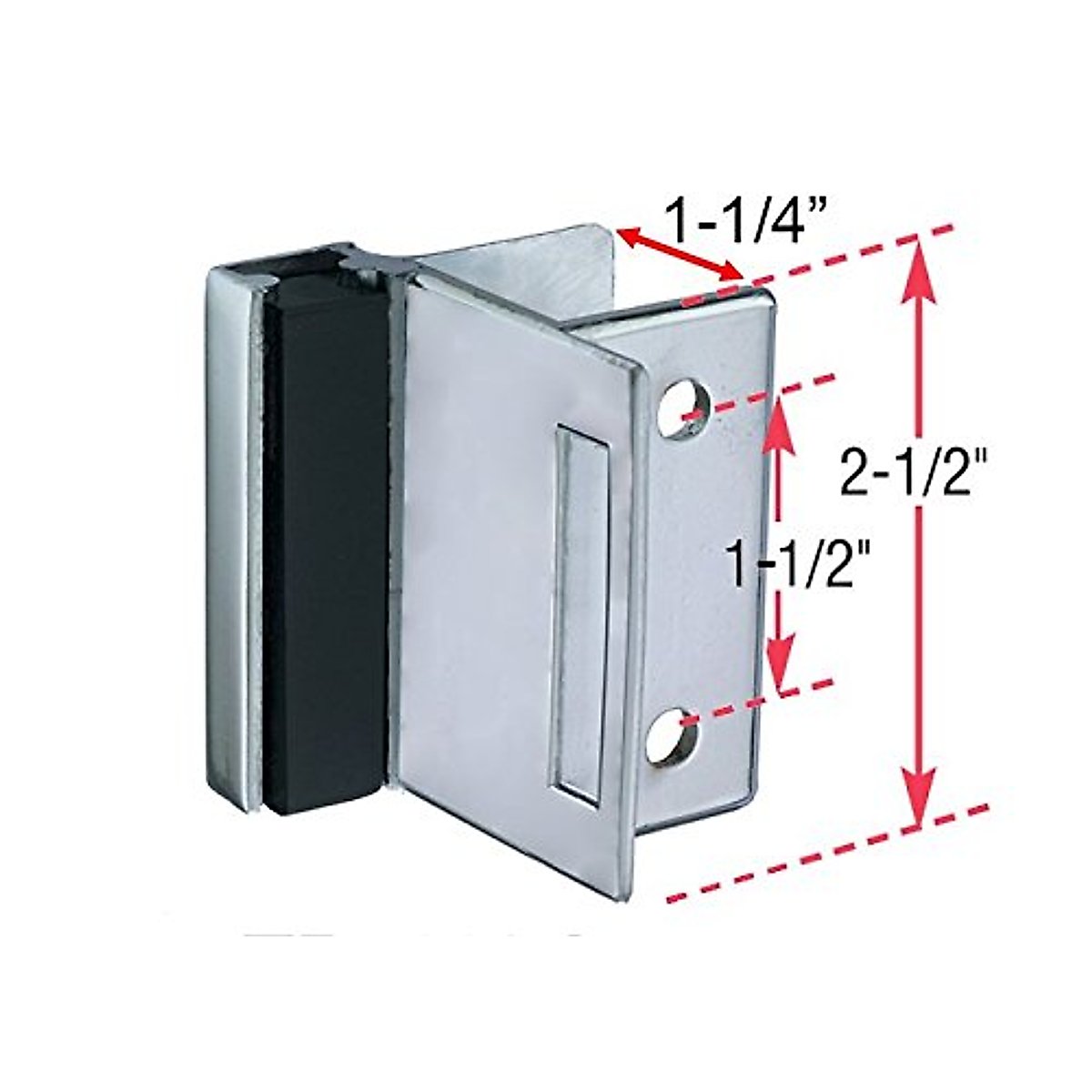 Harris Hardware TP5110-I Strike & Keeper Die Cast Zamac Chrome Plated Square Edge Partition with 1-1/4" Partition Thickness