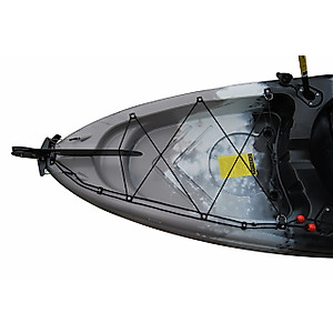 BKC UH-RA220 11.5 Foot Angler Sit On Top Fishing Kayak with Paddles and Upright Chair and Rudder System Included (Camo)