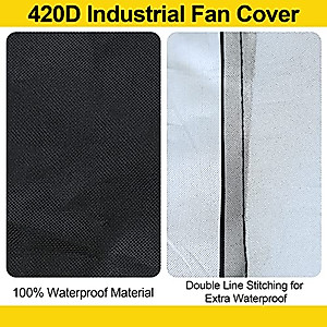 Aucovely 1PCS Outdoor Industrial Fan Cover Waterproof Dustproof 42" Fan Cover Protective Cover Fan Accessories Fan Guard Blower Cover (47x21.5x46 inch)